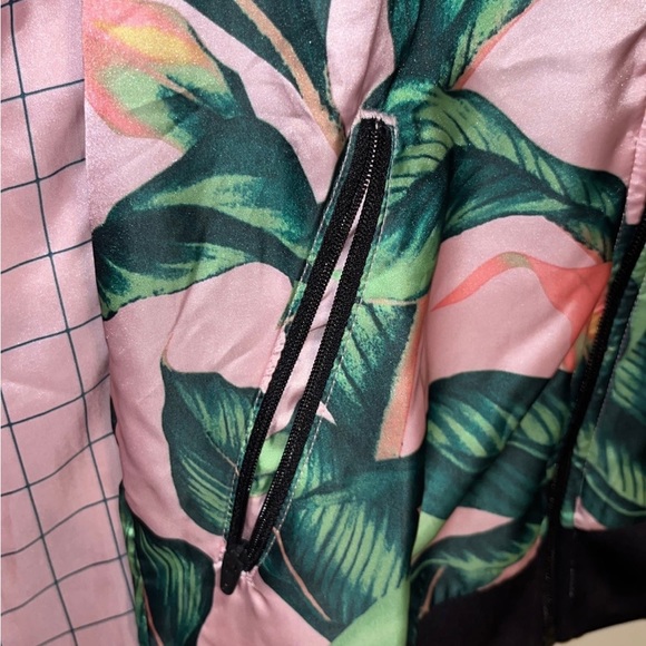 adidas | Jackets & Coats | Adidas Farm Tracksuit Jacket Pink Green Leaf ...